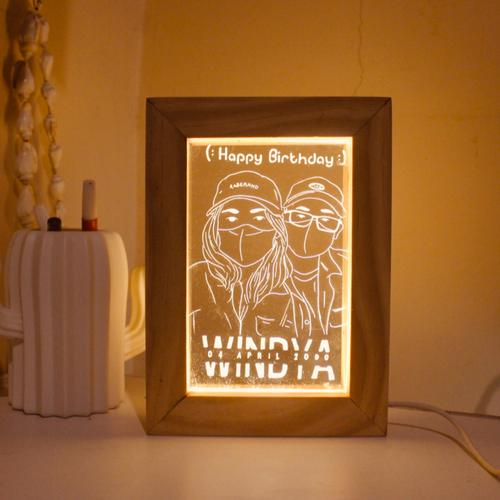 Jual Hadiah custom akrilik / frame custom acrylic led / bingkai lampu ...