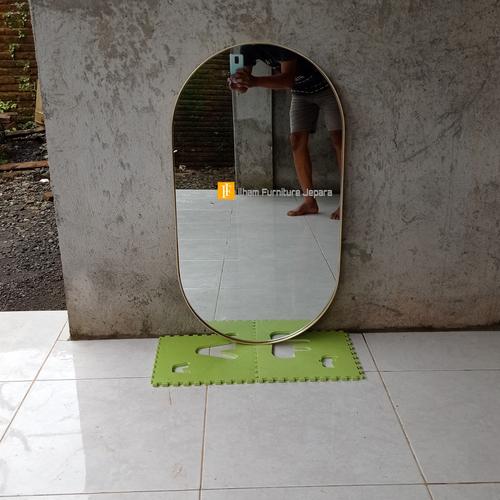 Jual CERMIN OVAL LIS BESI GOLD / CERMIN LIS BESI HITAM / CERMIN ...