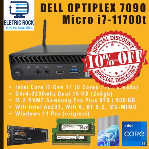 Jual PC Dell Optiplex 7000-7090 Micro 11700t Gen 11 DDR4 16GB | NVME ...