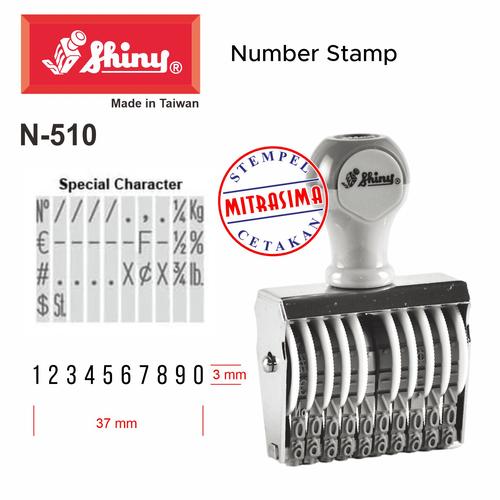 Jual Stempel Shiny N-510 ( N510 stempel nomor manual 10 digit 3mm N 510 ...