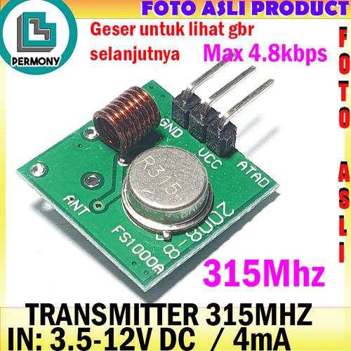 Jual 315Mhz Transmitter Receiver Module RF 315 Mhz Modul - Transmiter ...