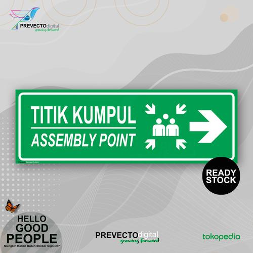 Jual Sticker Safety Sign K3 Arah Titik Kumpul Arah Kanan - 30x10cm ...