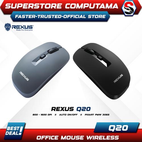 Promo Rexus Q20 Office Mouse Wireless Silent Click - Abu-abu - Jakarta ...