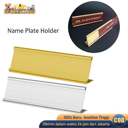 Jual Papan Nama Meja Name Plate Holder Aluminium Table Nameplat - Emas ...