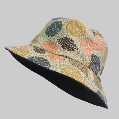 Jual Topi Bucket Hat Floral Daun Cream Motif Kalem Calm Buckethat ...