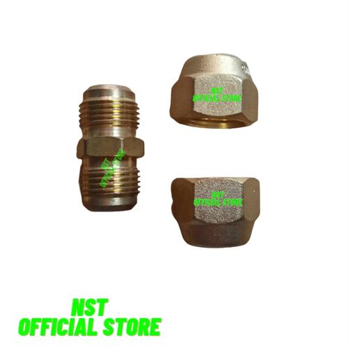 Jual Double nevel pipa ac 1/2 - Sambungan pipa AC 1 set ukuran 1/2 inch ...