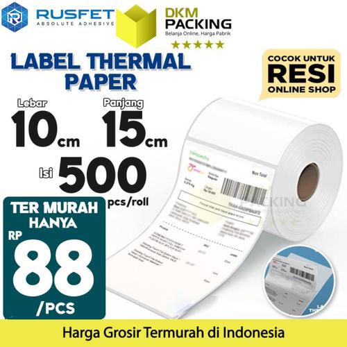 Jual Label Stiker Thermal Paper A6 10x15mm 100x150 cm Sticker Barcode Resi - Label 10x15 500 ...