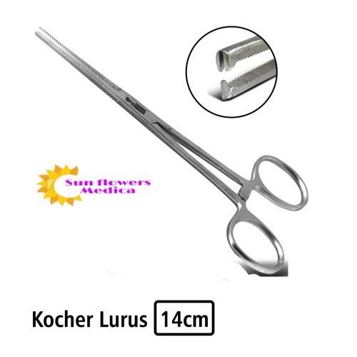 Jual Kocher Lurus 14cm / Klem Koher Forceps Lurus / Klem Kocher 14cm ...