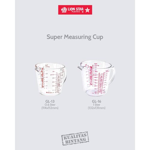 Jual Gelas Takar Takaran Ukur Ukuran Bening Putih Lion Star Plastik 1 ...