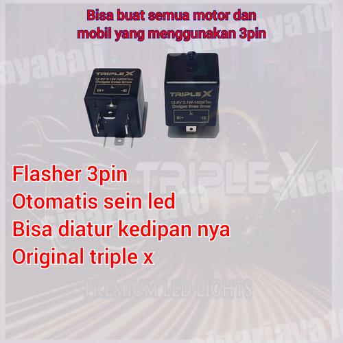 Jual otomatis sein 3pin led triple x flaser reting 3 pin flasher leting ...