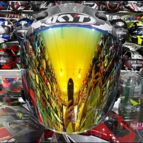 Jual Visor Helm KYT DJ Maru Galaxy Venom Open Iridium Gold - Kota ...