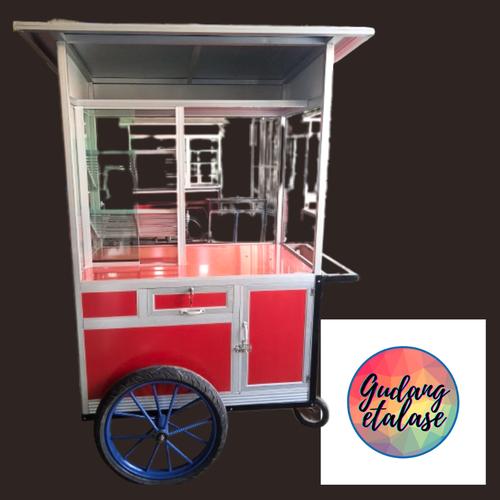 Jual Gerobak dorong/gerobak aluminium/gerobak keliling bisa costum ...