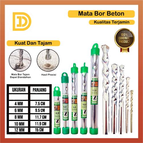 Jual Mata Bor Beton 4 mm 5 mm 6 mm 8 mm 10 mm 12 mm Mata Bor Dinding ...