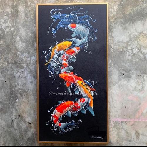 Jual lukisan ikan koi naga super mewah - Kab. Bandung - Art barokah ...
