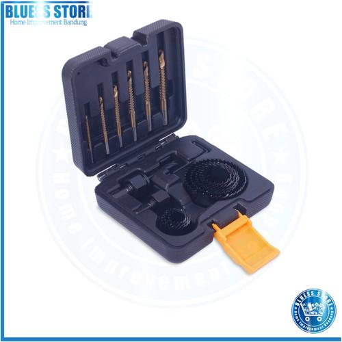 Jual Krisbow Set Mata Bor & Mata Gergaji Hole Saw 17 Pcs Arbor Hole Saw ...