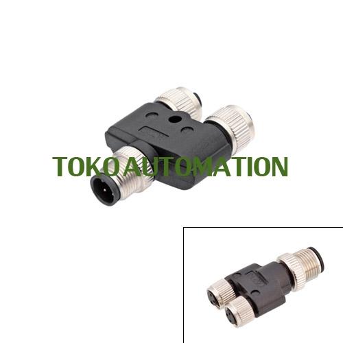 Jual M12 3 Pin Y Type Splitter Male 2 Female Connector Konektor SJ68 ...