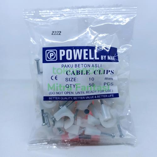 Jual Klem Kabel POWELL 10mm Sadel Cekak Klip Paku Beton Cable Clips ...