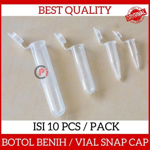 Jual Isi 10 Pcs Lab Clear Botol Benih Micro Plastic Test Tube Vial Snap ...