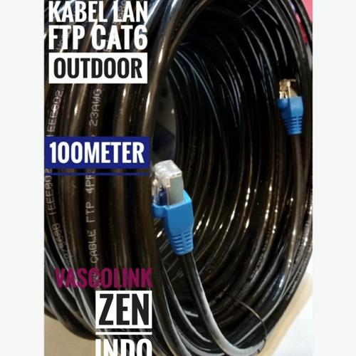Jual Kabel Lan FTP CAT6 Siap Pakai Outdoor Hitam 100meter [Foil ...