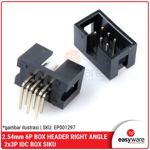 Jual 6P BOX HEADER RIGHT ANGLE 2x3P IDC BOX SIKU 6 PIN BOX HEADER DC3 ...