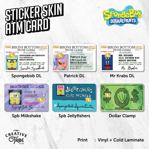 Promo Sticker Skin ATM Card Spongebob - Vinyl Debit Credit Emoney Flazz ...