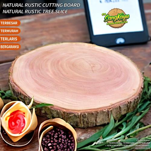 Jual BIG SIZE WOOD SLICE 50-52 CM POTONGAN KAYU ALAMI BESAR TALENAN ...