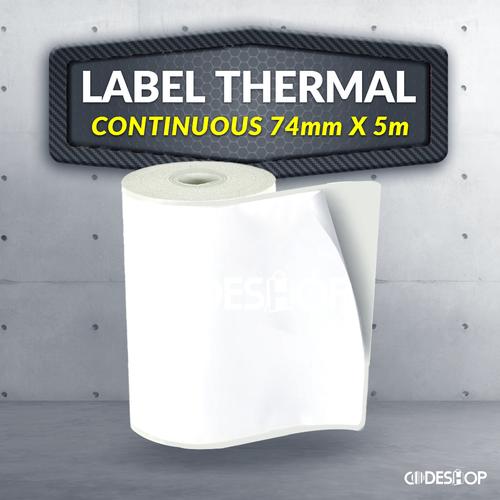 Jual Stiker Label Thermal 74 X 5 M CONTINUOUS Resi Pengiriman 74X5 ...