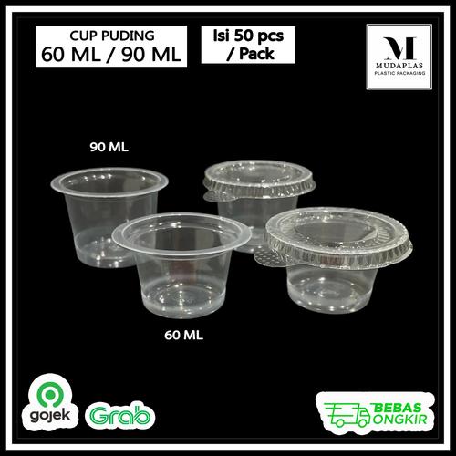Jual Cup Puding 60 ml 90 ml Gelas Pudding Jelly Plastik isi 50 pcs ...