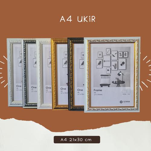 Jual Pigura Bingkai Foto Motif Ukir A4 21 x 30 Cm Berkualitas - Putih ...