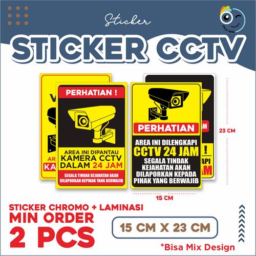 Jual Stiker pengawasan CCTV, Stiker CCTV, Stiker Peringatan CCTV ...