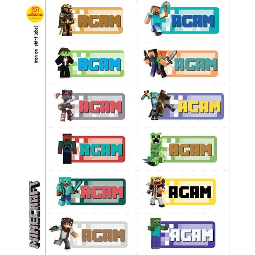 Jual Sticker Label Nama Baju Iron On Minecraft - Jakarta Barat - Cutie ...