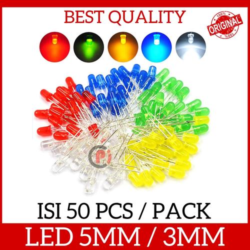 Jual Isi 50 Pcs Lampu LED DIP 5mm 3mm Clear / Diffused Banyak Pilihan ...