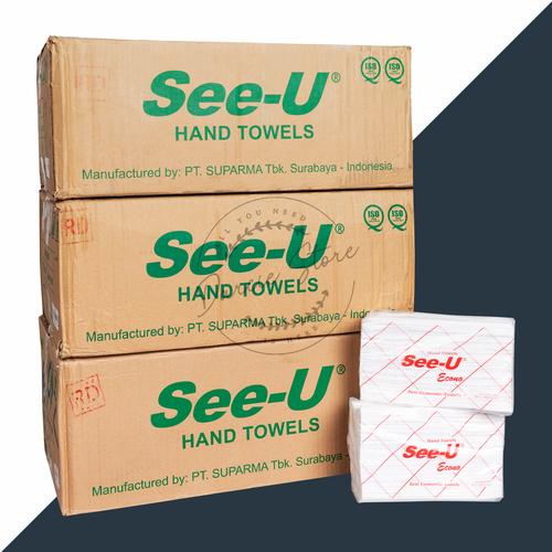 Jual 1 DUS TISSUE SEE U HAND TOWEL MULTIFOLD ECONO RED 150s 20 PACK ...