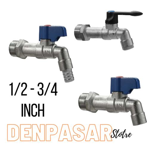 Jual Kran Air Keran Gagang Biru Pendek Model Onda 1/2" 3/4" Inch Kran ...