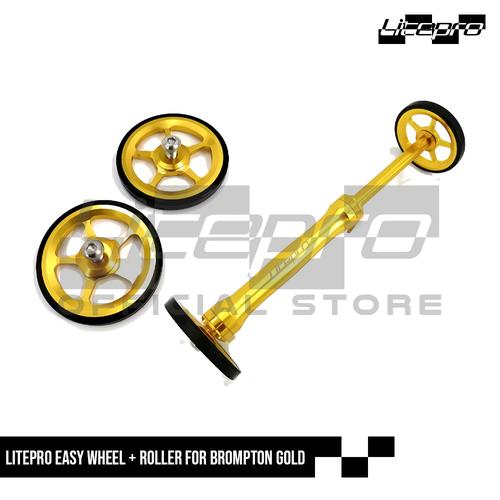 Promo LITEPRO EASY WHEEL + ROLLER FOR BROMPTON - GOLD - Jakarta Pusat ...
