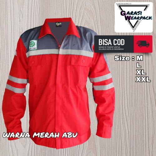 Jual Baju Wearpack Atasan/ APD K3/ Lengan10 panjang / Merah Abu - abu ...
