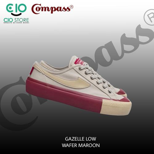 Jual Sepatu Compass Gazelle Low Wafer Maroon Sneakers casual pria ...