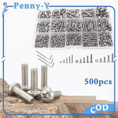 Jual 500pcs Baut Soket Mur dan Mur ss304 Hex Socket Bolt and Nuts M3/M4 ...