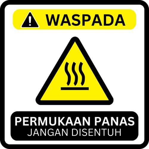 Jual Stiker Safety Sign Bahaya Permukaan Panas (10cm x 10cm) New Design ...