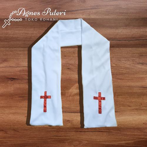 Jual Samir / Stola Baptis Dewasa / Anak Katolik Kain Syal Putih - Kab ...