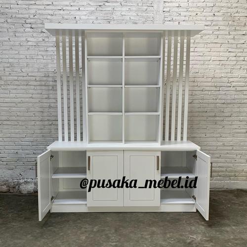 Jual lemari rak tv model partisi, partisi rak tv minimalis kayu solid ...