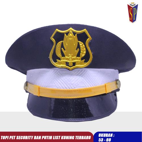 Jual Topi Pet Satpam Coklat Baru - Topi Pet Security Coklat - Putih, 55 cm - Jakarta Pusat ...