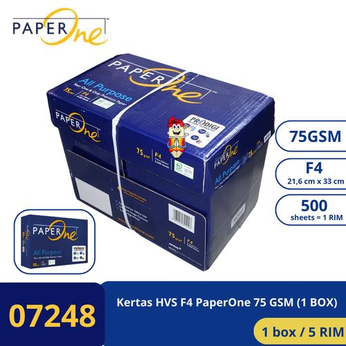 Jual Kertas HVS print foto copy ukuran F4 PaperOne 75 GSM ( 1 DUS ...