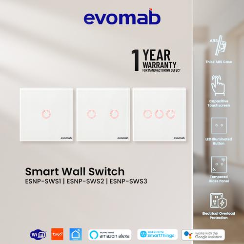 Jual evomab Saklar Lampu Touch 1 dan 3 tombol IoT Smart Home ESNP-SWS ...