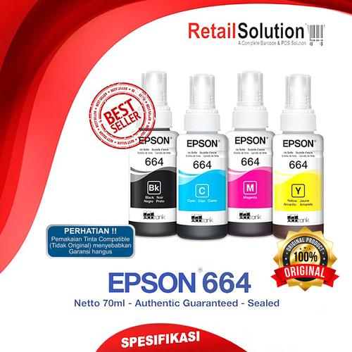 Jual TINTA ASLI EPSON CMYK ( BIRU MERAH KUNING HITAM) 70ml / botol ...