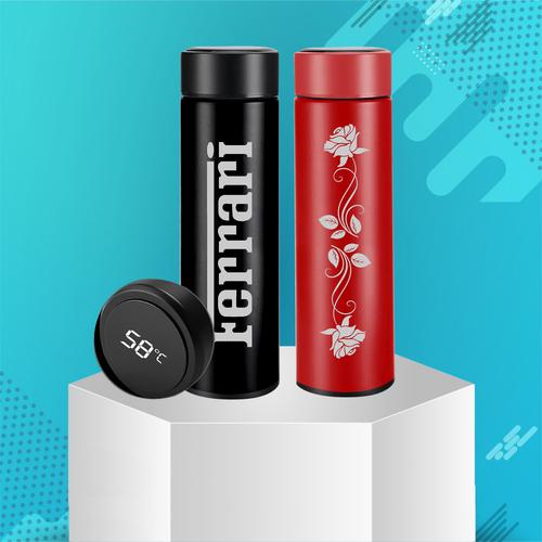 Jual Botol Minum Tumbler LED Suhu Custom Grafir Botol Termos Custom ...