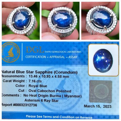 Jual Batu Royal Blue Sapphire Burma Myanmar No Heat Memo 7.16 crt ...