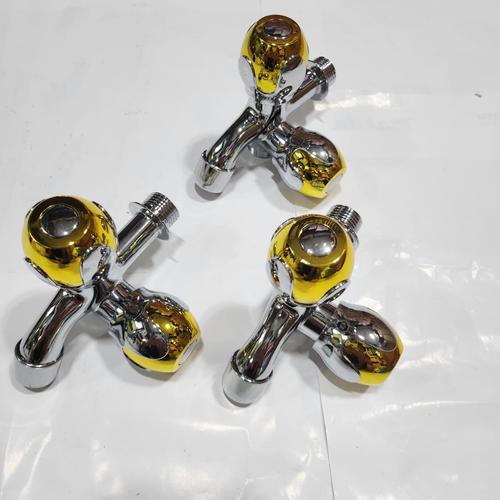Jual Kran Cabang Bulat Warna Gold / Keran Double / Kran Cabang Shower 1 ...