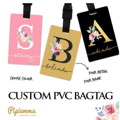 Jual Bagtag Initial PVC Custom Gantungan Tas Koper Flower Kado Souvenir ...