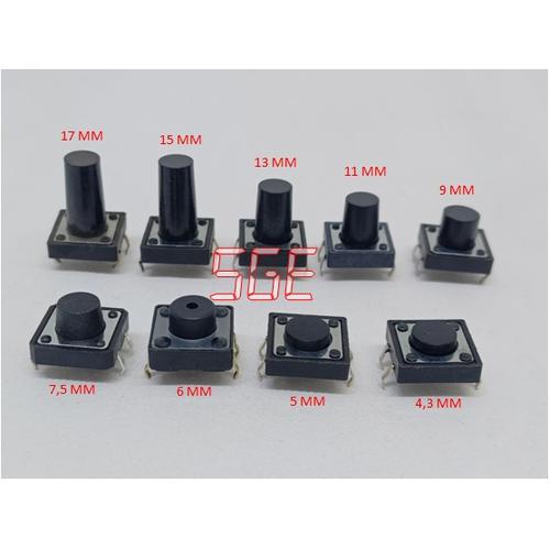 Jual Tactile Switch Push Button 4 Pin Besar 12x12mm - 12X12X4,3MM ...